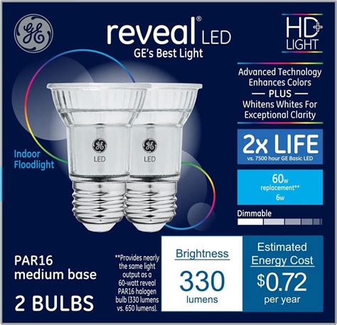 Ge Reveal Pack W Equivalent Dimmable K Color Enhancing Par