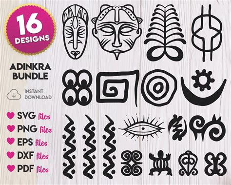 Adinkra Symbols SVG Adinkra Cricut Adinkra Vector Adinkra Silhouette