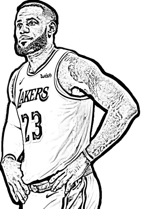 Coloriage De Lebron James De Basket NBA