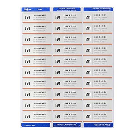 Avery Printable Address Labels With Sure Feed 1 X 2 5 8 White 750