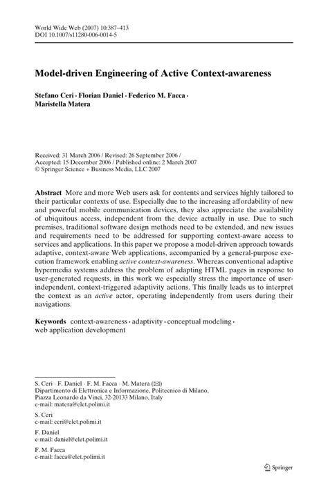pdf model driven engineering of active context awareness