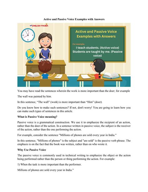 Active And Passive Voice Examples With Answers By English Phobia Issuu