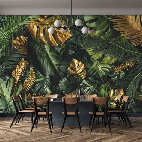 Fototapeta flizelinowa ZŁOTA MONSTERA II VEXXL 312x219 cm Agata