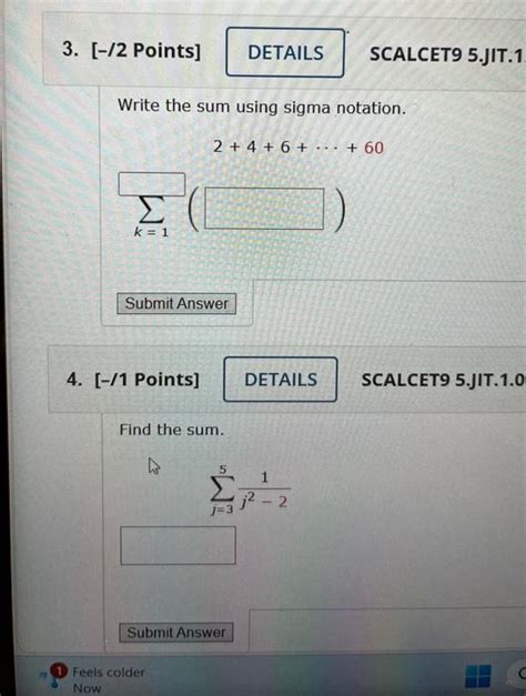 solved write the sum using sigma notation 2 4 6 ⋯ 60∑k 1