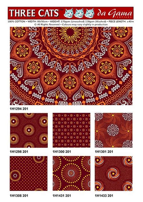 Three Cats Shweshwe Colourway 201 Three Cats African Textiles