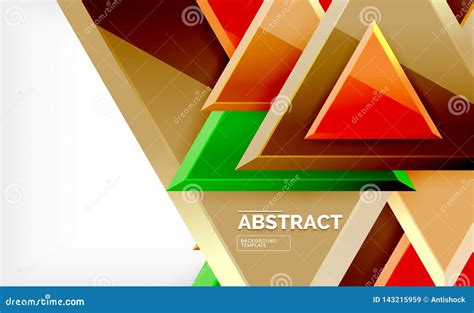 Tech Futuristic Geometric D Shapes Minimal Abstract Background Stock