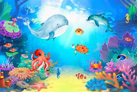 Painel De Festa Em Tecido Sublimado 3d Fundo Do Mar 5x3m Elo7