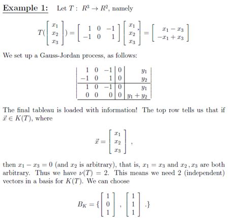 solved kernel and range of linear transformation i don t