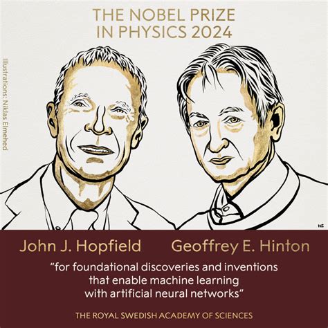 John J Hopfield y Geoffrey E Hinton ganan Premio Nobel de Física 2024