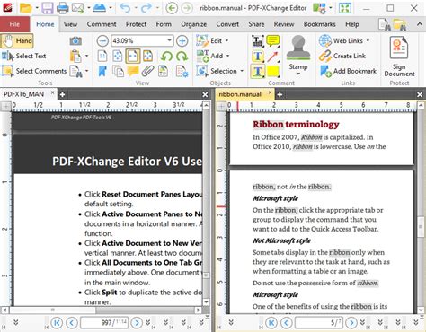 Pdf Xchange Co Ltd Knowledge Base Positioning Panes And Windows