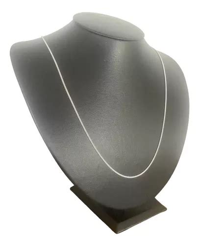 Cadena Delgada De Plata Ley 925 Tejido Barbada Br040 45cm Meses Sin