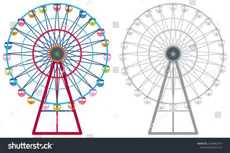 Two Ferris Wheels On White Background Royalty Free Stock Vector