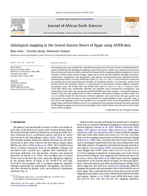 pdf lithological mapping in the central eastern desert of egypt using aster data timothy