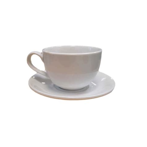 Taza Te Con Plato 220 Ml Porcelana Blanca Loymil SA