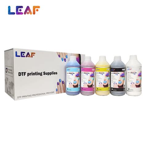 Leaf 500ml 1000ml Cmyk White Ink Premium Color Bottle Dtf Pigment Dtf