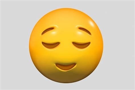 Emoji Relieved Face D Model Cgtrader