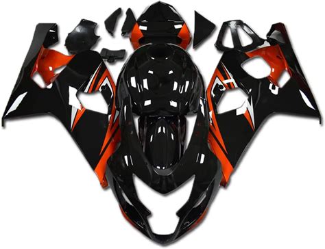 Carrocería de plástico negro naranja carenado apto para Suzuki 2004