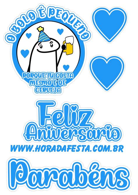 Topo de bolo para imprimir flork of cows frase engraçada azul png