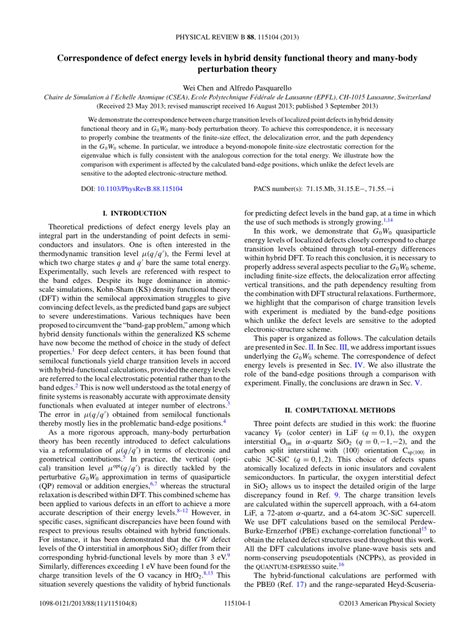 pdf correspondence of defect energy levels in hybrid density functional theory and many body
