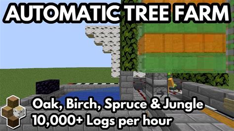 Automatic Tree Farm Minecraft Java Logs Per Hour Youtube