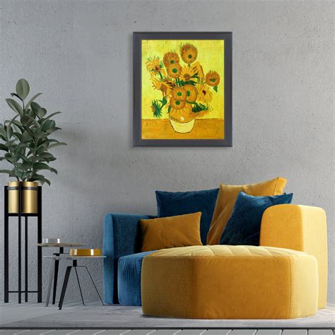 Rosalind Wheeler Vase With Fifteen Sunflowers Framed On Canvas By