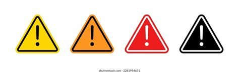 Warning Triangle Icons Set Caution Warn Stock Vector Royalty Free