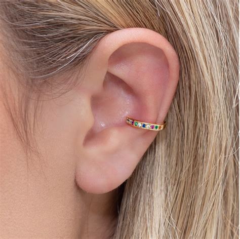 Piercing De Pressao Pedras De Zirconia Coloridas Elo7