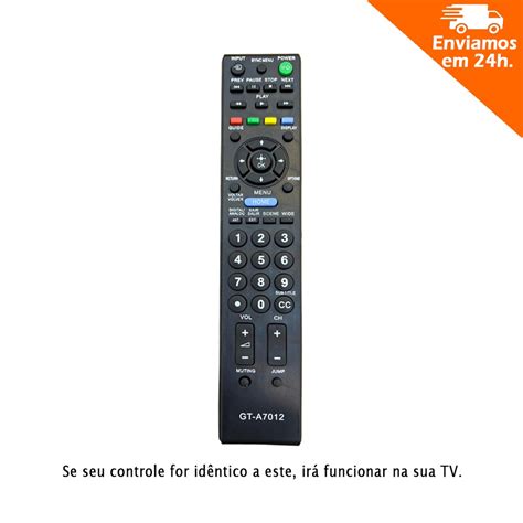 Controle Remoto GT 7012 TV Sony Bravia LCD LED RM YD081 KDL 22EX355