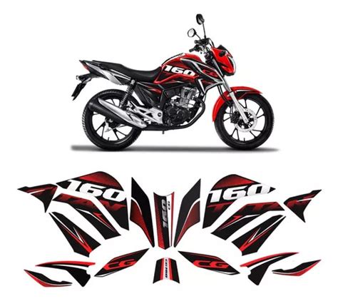 Kit Adesivo Carenagem Moto Honda Cg Titan 160 2022 Vermelho Frete grátis
