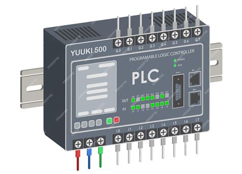 premium vector 3d plc programable logic controller with input and output flat design