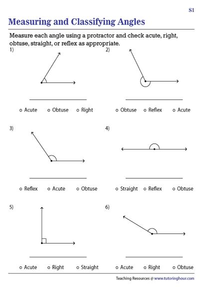 naming measuring and classifying angles worksheet pdf