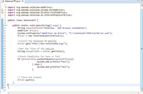 first selenium script with browser launch and verifying page title