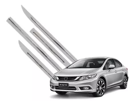 Jogo Friso Lateral Para Civic 2017 A 2020 G10 Prata Platinum