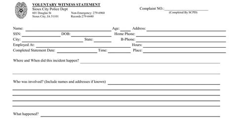 Police Witness Statement Template PDF Form FormsPal
