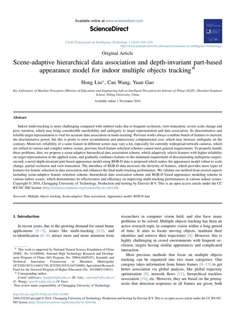 pdf scene adaptive hierarchical data association and depth invariant part based appearance