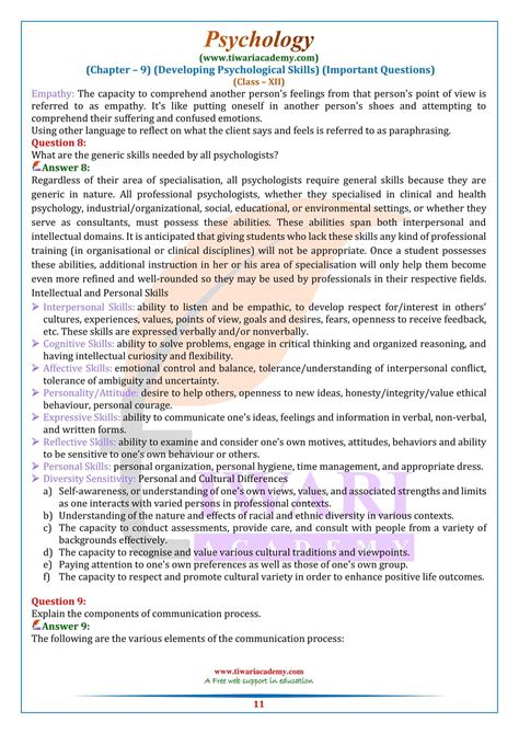 Class 12 Psychology Chapter 9 Important Extra Questions Answers