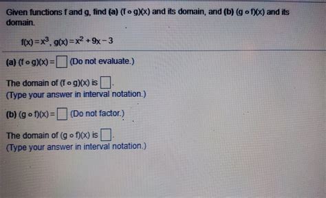 solved given functions fand g find a fog x and its