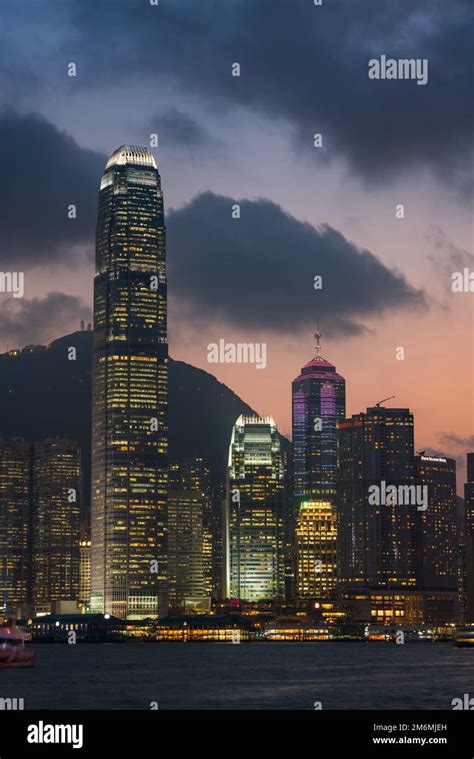 Hong Kong S Night Scene Stock Photo Alamy