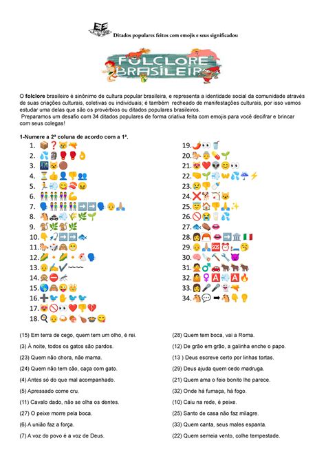 Ditados Populares Em Emojis 2 Ditados Populares Feitos Emojis E