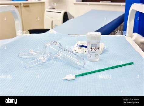 Cervical Smear Test Equipment Equipment Laid Out Ready To Perform A Cervical Smear Test Pap