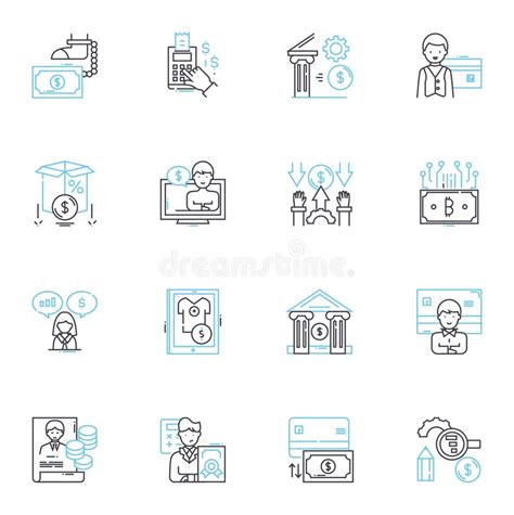 Budget Analysis Linear Icons Set Allocation Forecasting Planning