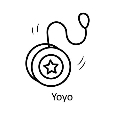 Yoyo Vector Outline Icon Design Illustration Toys Symbol On White