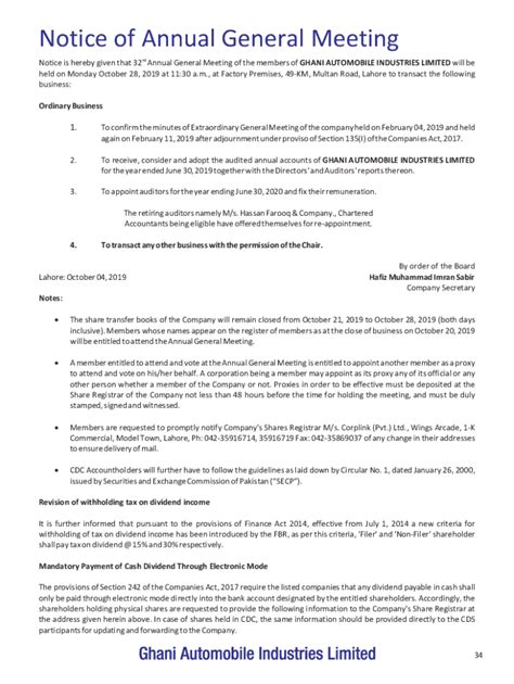 Fillable Online Lawinsider Comclausenotice Of AnnualNotice Of