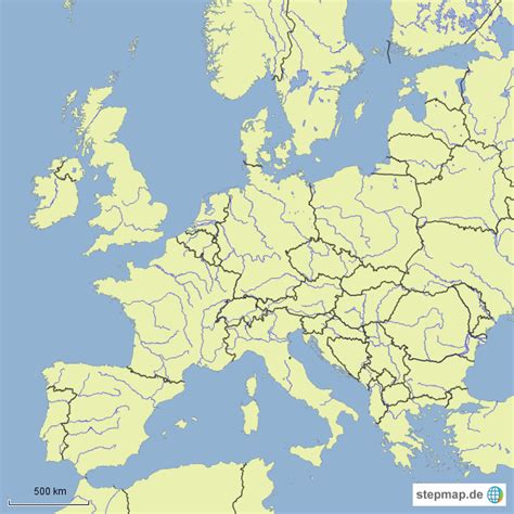 StepMap Flüsse Europas Landkarte für Deutschland