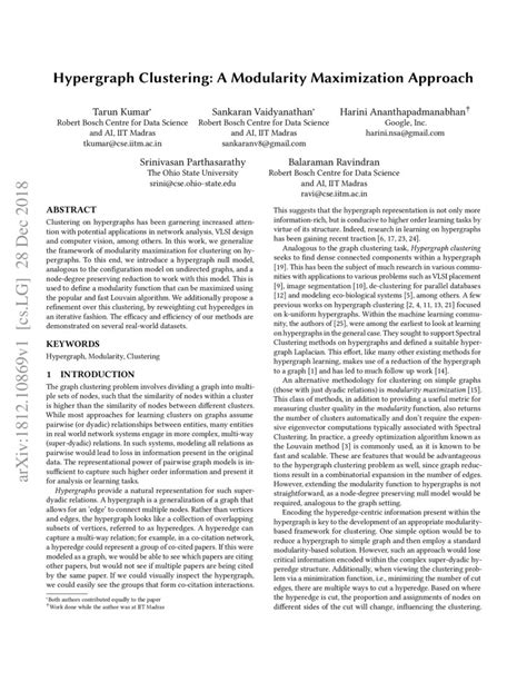 hypergraph clustering a modularity maximization approach deepai
