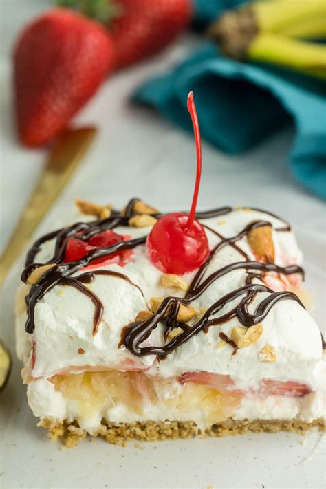 Banana Split Cake No Bake Dessert Boston Girl Bakes