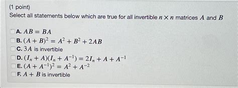 solved 1 ﻿point select all statements below which are true