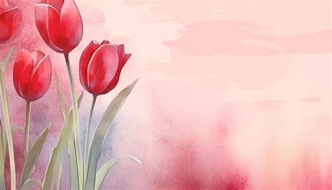 Premium AI Image There Are Three Red Tulips In A Vase On A Table