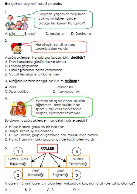 Sosyal bilgiler 3 yazılı soruları 6 sınıf Sinif edebiyat ders kitabi