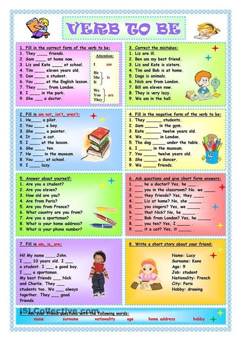 WORKSHEETS Verb To Be Educacion Ingles Material Escolar En Ingles